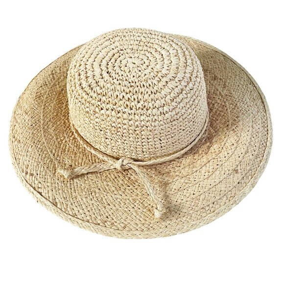Scala | Accessories | Scala Firenze Italy Hat Womens Os Beige Raffia ...
